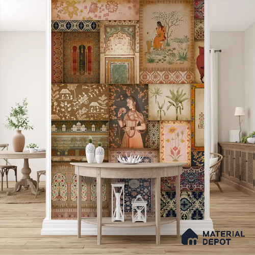 H902212 Kahani, Indian Art Theme Wallpaper, Customised Sukoon Series ...
