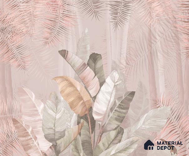 Pallav, A Champagne Pink Colors Tropical Wallpaper Indrani Series Soft ...