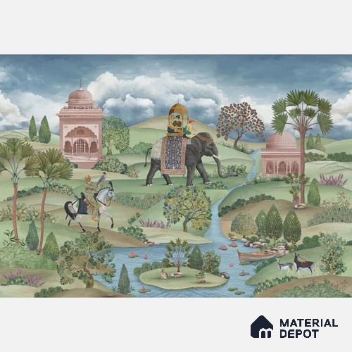 Shaan, Indian Scenic Design Customised Canvas Wallpaper for Rooms