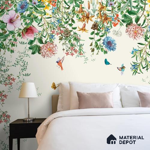 Unique Hanging Floral and Bird Wallpaper for Bedrooms Sparkla N Shine ...