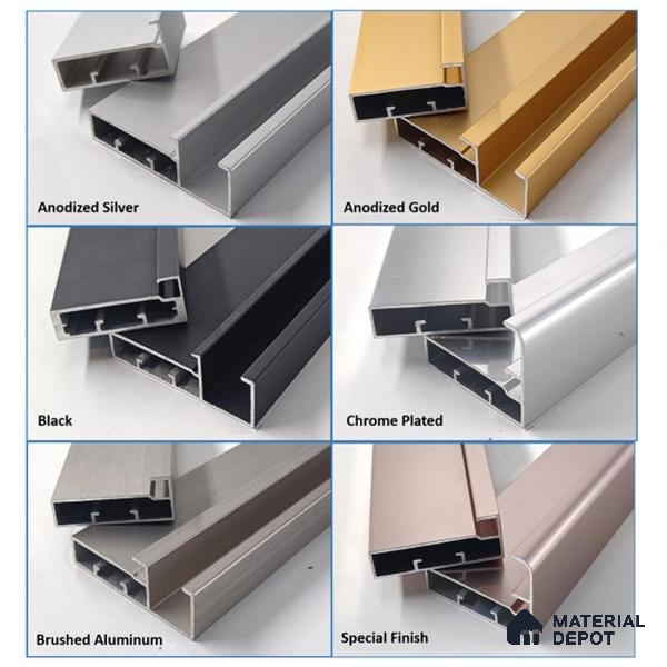 GSP-1345-3M -AS Livsmart Anodized Silver Finish Aluminium Profile Glass ...