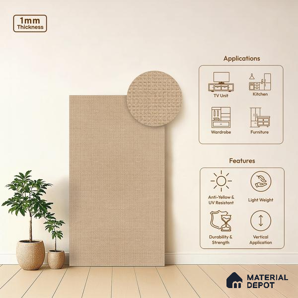 Brown Texture Finish Decorative Laminate - 1mm | Cane Look | LM 20103 ...