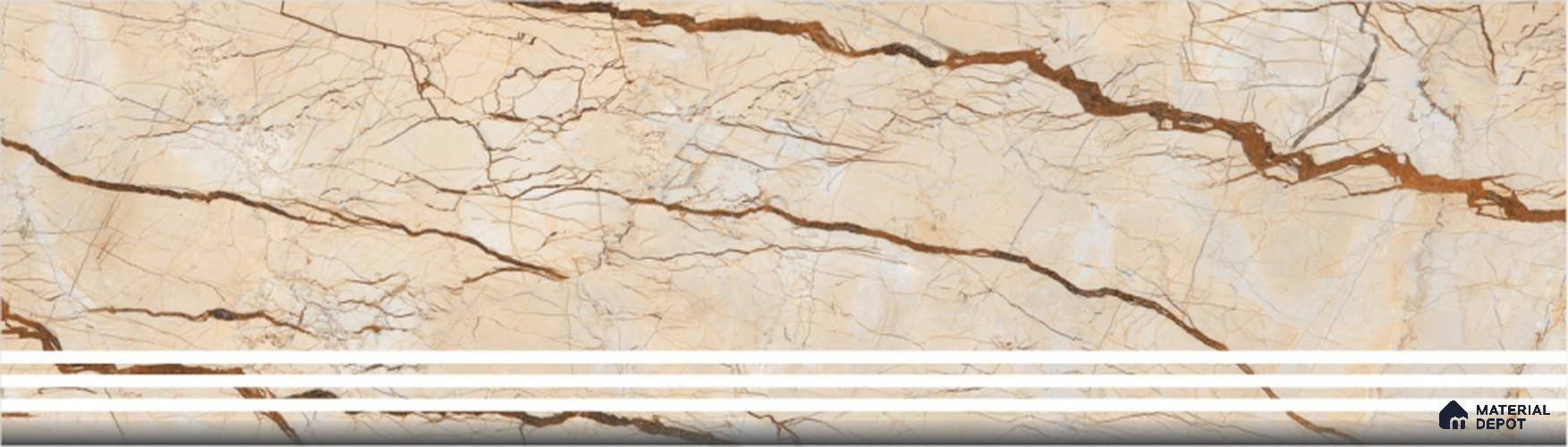 Beige Vein Step Tile Matte Finish TL 02550 Vitrified Stair Tile - 9.5 ...
