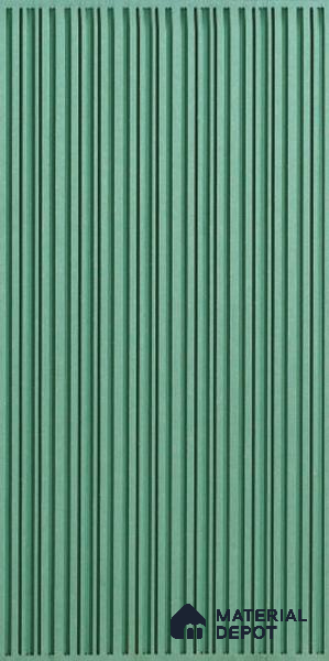 Fluted 6108 GLO Green Plain Colour Louver - 12 mm MDF Panel | 8 ft x 4 ft