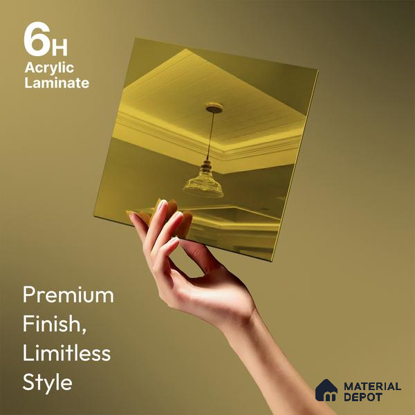Golden Mirror High Gloss Finish Acrylic Laminate - 1.5 mm | LM 23368