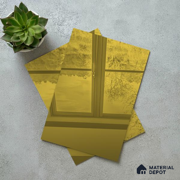 Golden Mirror High Gloss Finish Acrylic Laminate - 1.5 mm | LM 23368