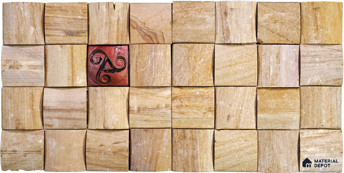 WL 00095 Golden Shell Decor 300 x 300 mm Natural Stone Wall Cladding ...