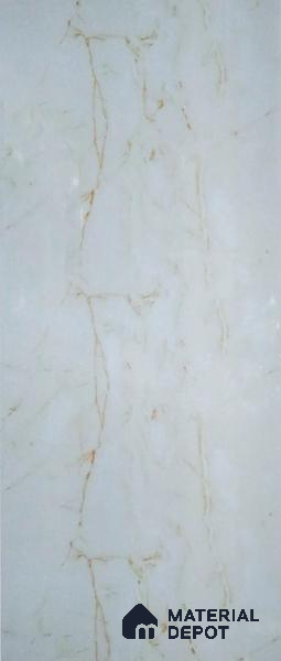 Opera Orange 8 ft x 4 ft Glossy Finish White Polygranite Sheets - 3 mm