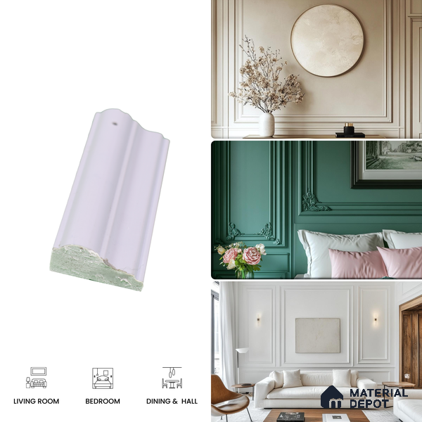 Paintable DIY Finished PVC / Charcoal Designer Wainscot French Wall ...