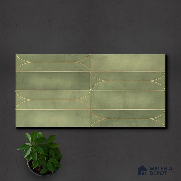 Faux Subway Wall Tile TL 05295 C Splendore Golden Arch Olive 2 ft x 1 ...