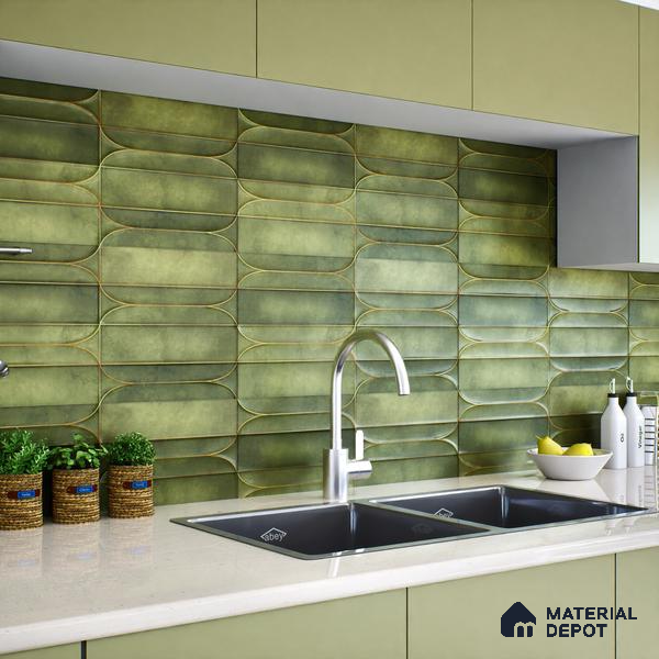 Faux Subway Wall Tile TL 05295 C Splendore Golden Arch Olive 2 ft x 1 ...
