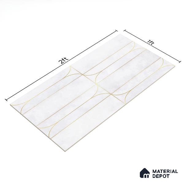 Faux Subway Wall Tile TL 05295 E Splendore Golden Arch Frost 2 ft x 1 ...