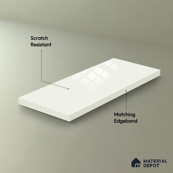 Ferrero 1B 0843 Pearl White 8 ft x 4 ft Solid Series High Gloss Finish ...