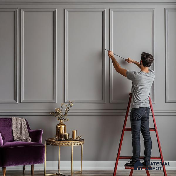 Paintable DIY Finished PVC / Charcoal Designer Wainscot French Wall ...
