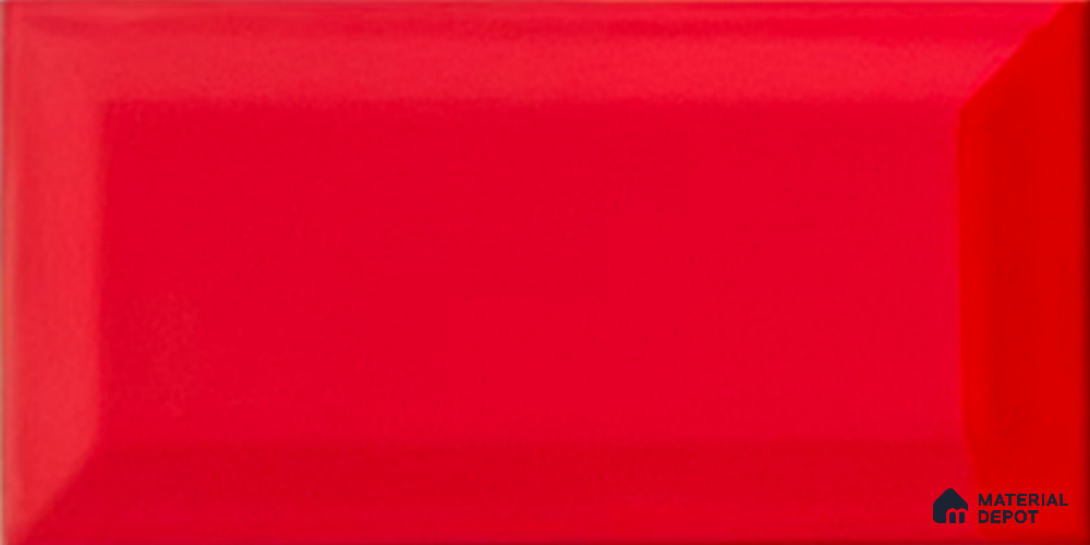 TL 00006 J 8x4 inches Blood Red Bevelled Glossy Finish Ceramic Wall ...