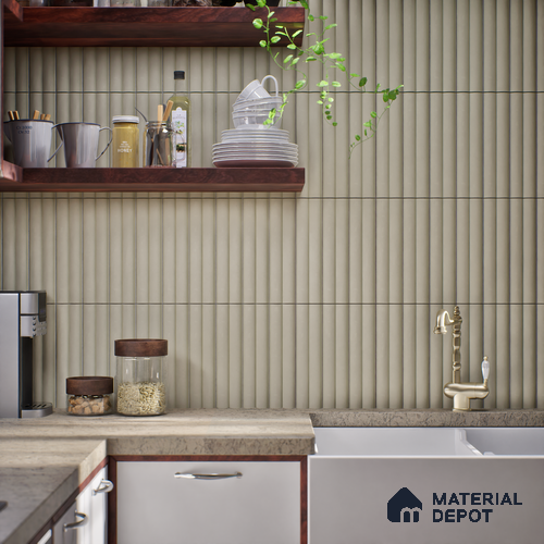 Subway Fluted Wall Tile TL 04961 E Piedra Seam Silver 12 x 3 inch ...