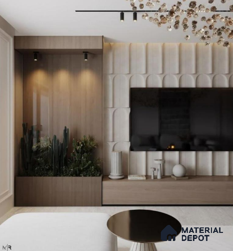 Duco Paintable Textured Wall Design 8 ft x 2.5 ft HDHMR Panel -17 mm