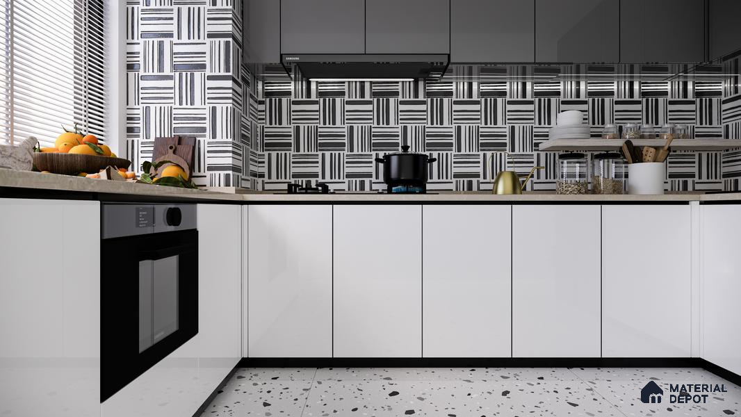 Moroccan Wall Tile TL 05335 Splendore Highlighter 2 Black Bianco 2 ft x ...